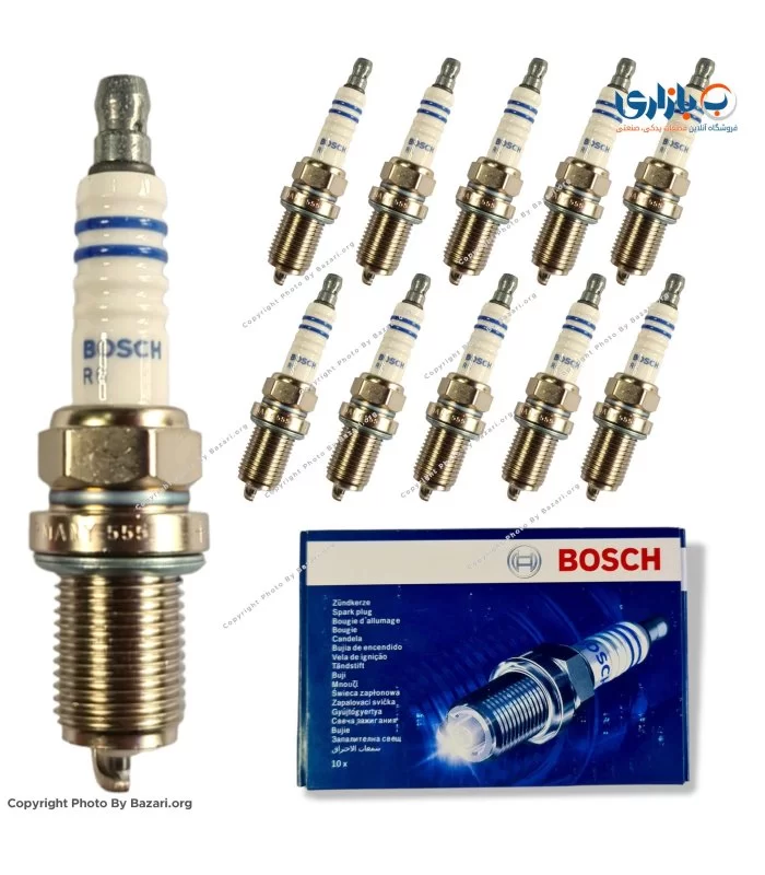 شمع تک پلاتین پایه کوتاه انژکتوری 8+ بوش BOSCH مدل FR7DC+ 7955 (روسیه)